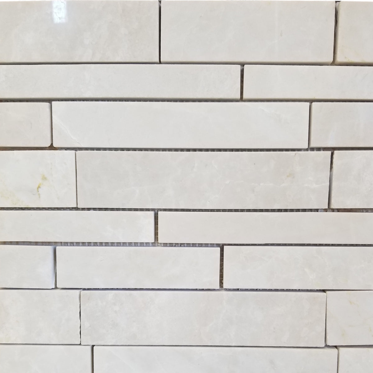 Crema Perla Strips - Marble Mosaic, Marble Kitchen Backsplash — Faiola Tile